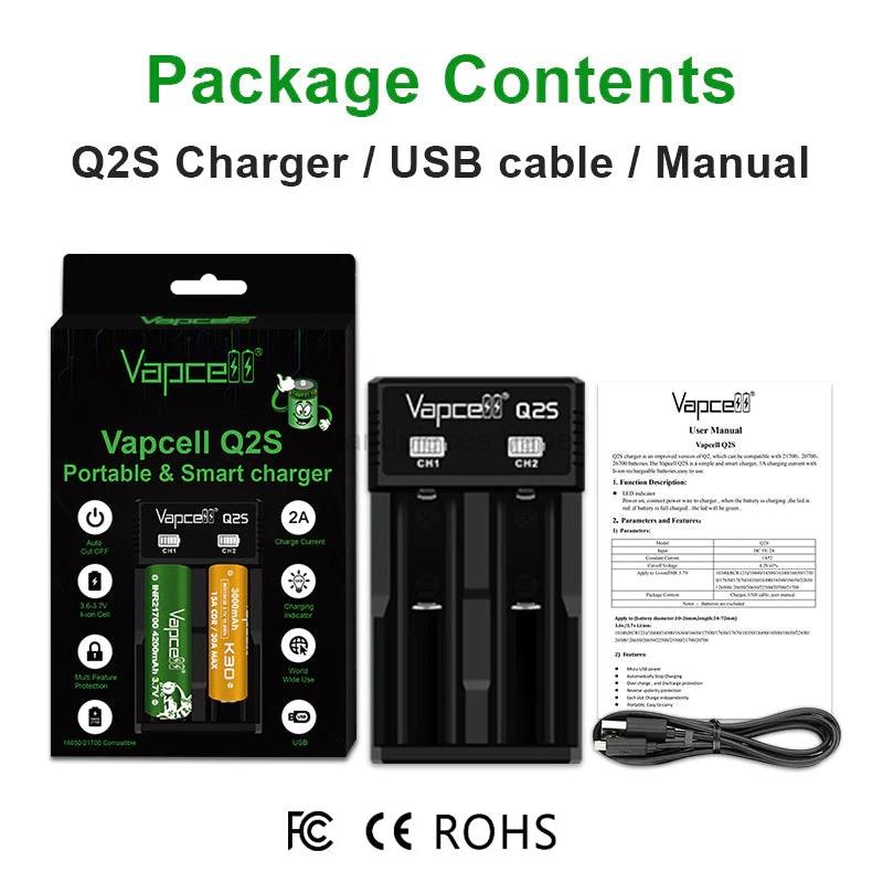 vapcell Q2S Charger - Vaping Accessories - Next Day Delivery